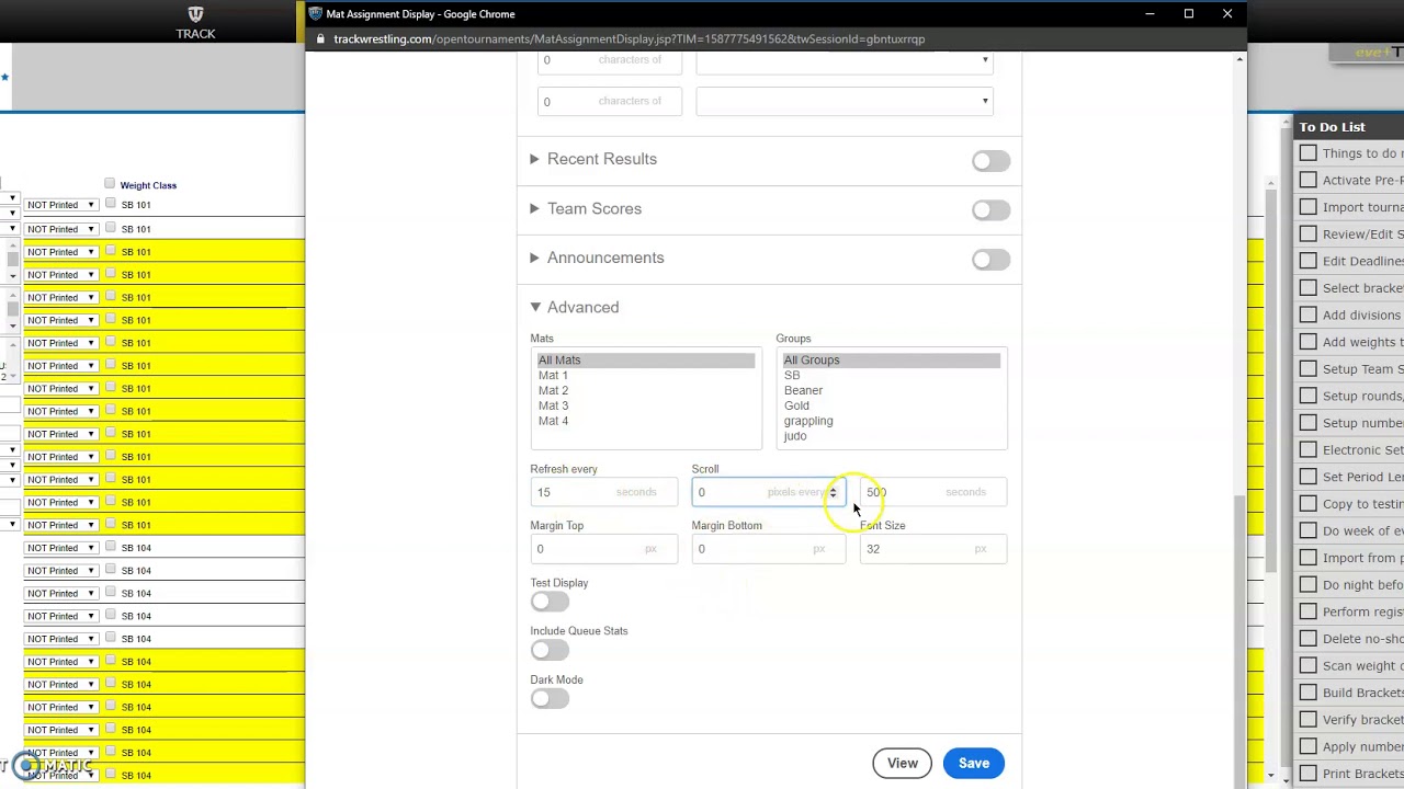 Mat Assignment Display- Use Announcer Box - YouTube