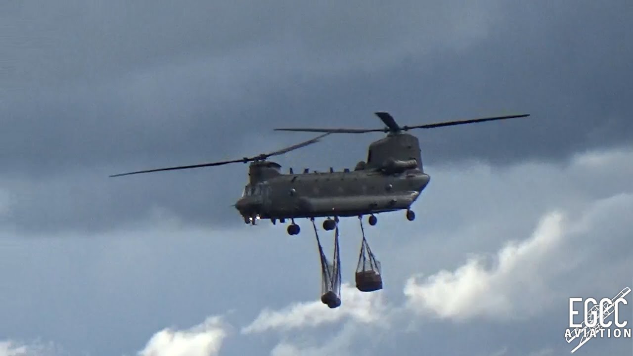 RAF 2x Chinook HC6 and Royal Navy AW101 Merlin HC3 Low Level in North ...