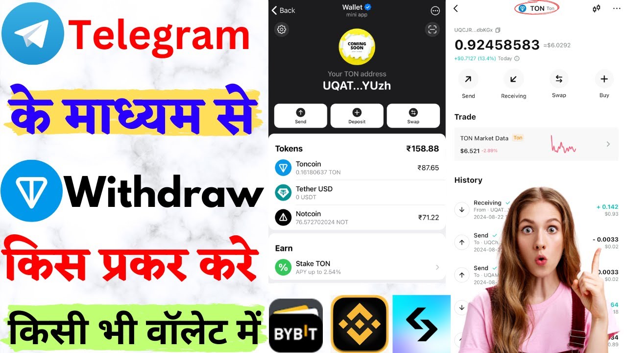 How To Withdrawal TON Coin From Telegram Wallet To Binance , Bybit | Step-by-Step Guide in Hindi ...