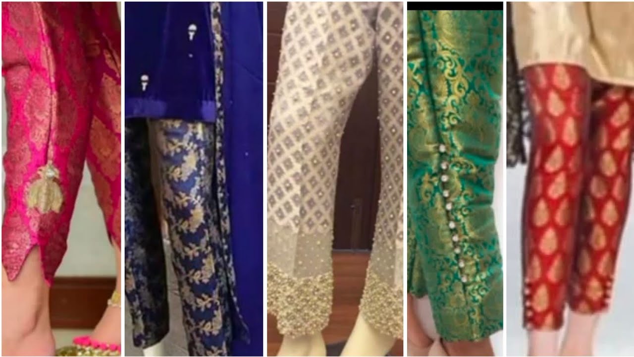 Stylish Jamawar Trouser Designs For Girls 2022 - YouTube