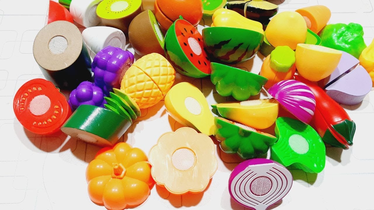 how to cut fruits and vegetables | plastic fruits cutting | satisfying ...