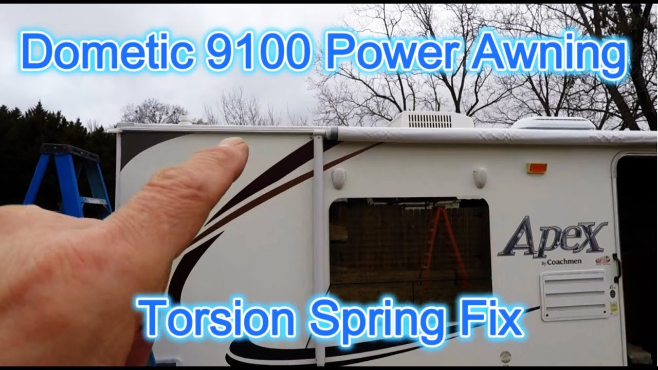 Easy Dometic 9100 RV Awning Torsion Spring Setting - YouTube