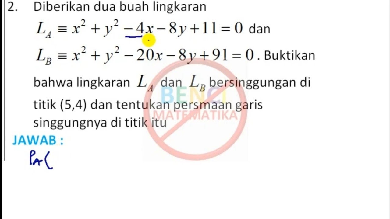 Hubungan Dan Kedudukan Antara Dua Lingkaran Bersinggungan Di Luar