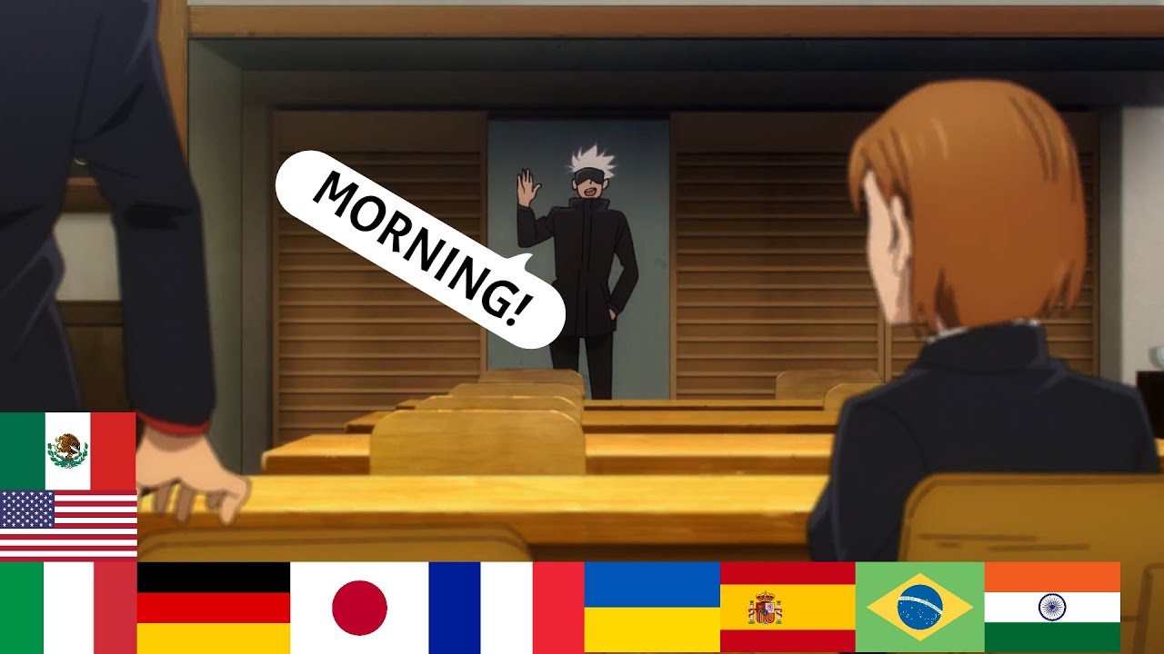 Satoru Gojo says "Morning!" in different languages | Jujutsu Kaisen ...