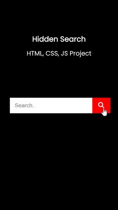 Hidden Search Bar - HTML, CSS, Javascript project. #coding - YouTube