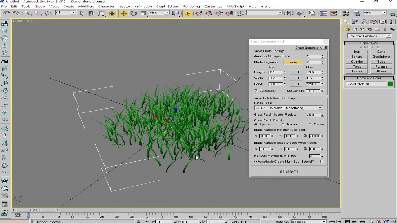 3dmax Grass_Generator 잔디 만들기 - YouTube