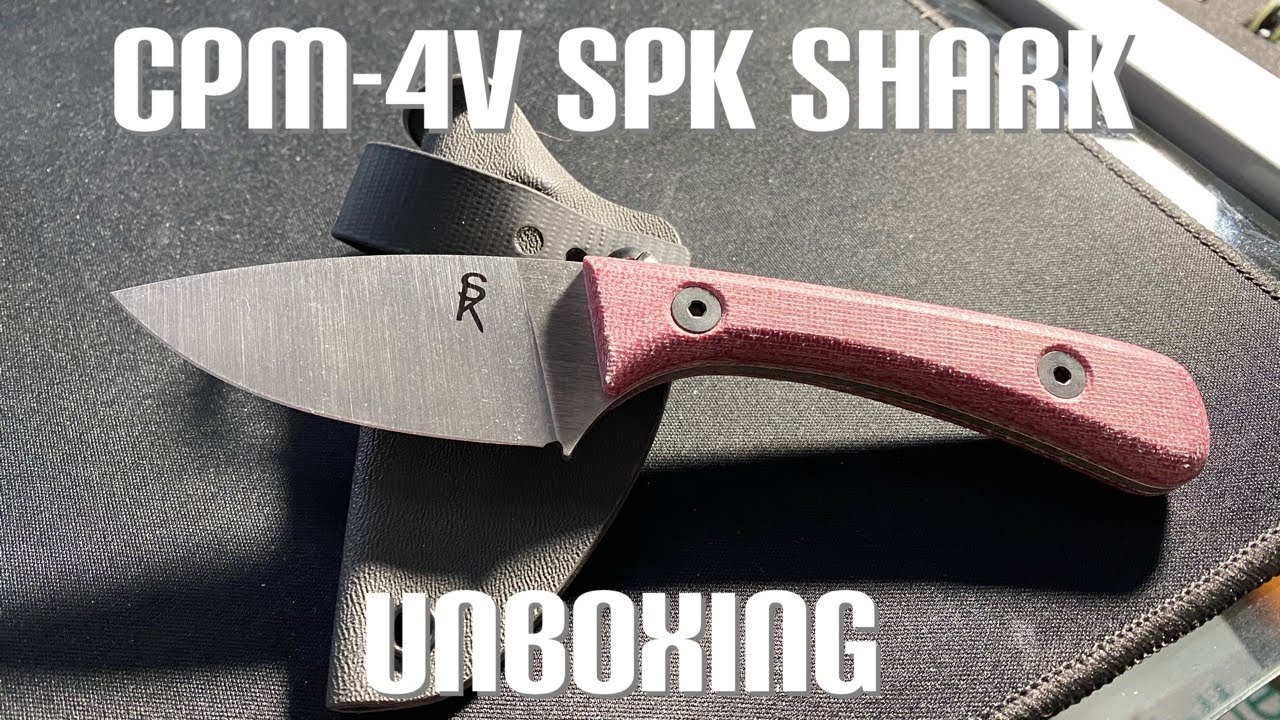 CPM 4V SPK Shark Fixed Blade Unboxing - YouTube