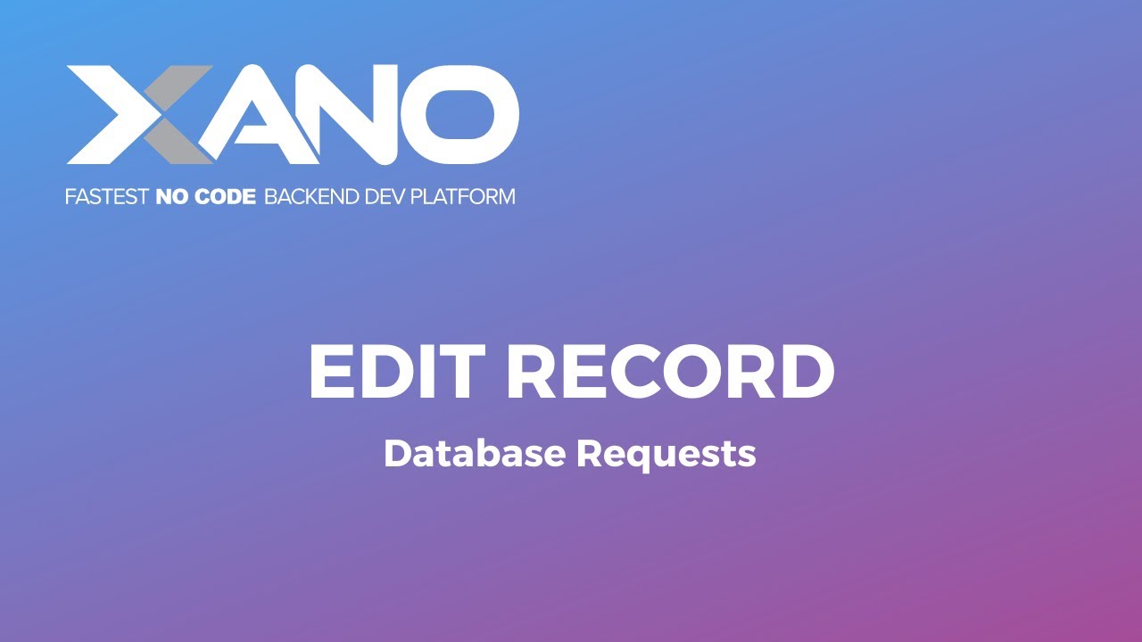 Edit Record - YouTube