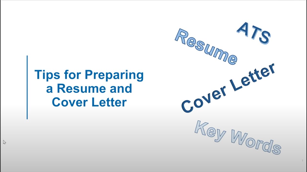 Tips for Preparing a Resume and Cover Letter - YouTube