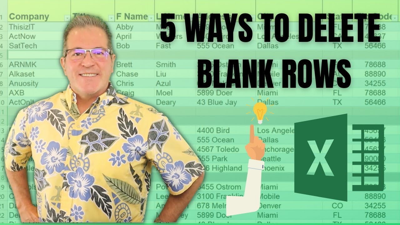 Excel Quick Tip 5 Ways To Delete Blank Rows In Excel YouTube Excel Quick Tip 5 Ways To Delete Blank Rows In Excel YouTube