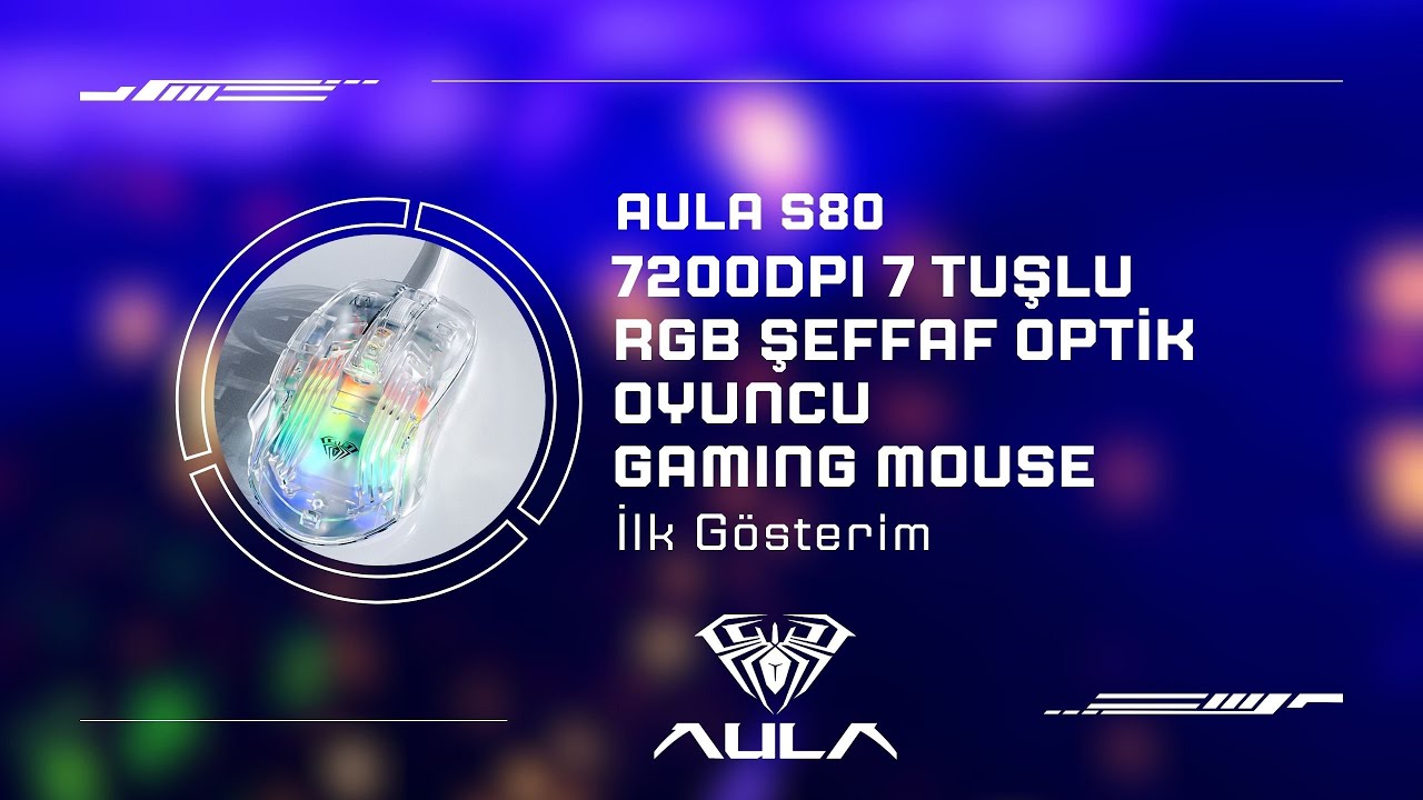 Aula S80 7200 DPI 7 Tuşlu RGB Şeffaf Optik Oyuncu Gaming Mouse İlk ...