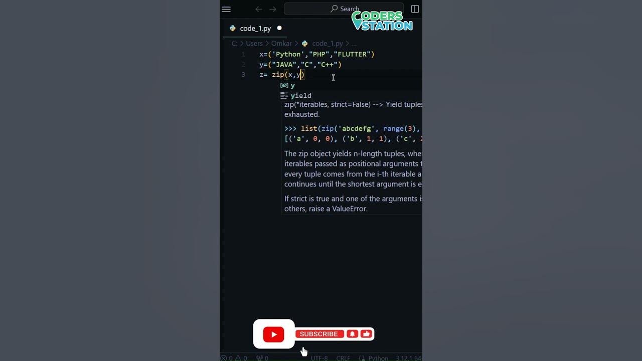 Zip Function In Python Level Up Your Coding Skills Python Shorts Programmingtips 