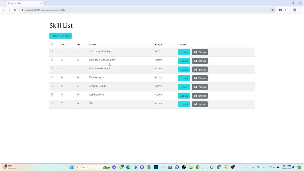SWP391 - HAPPYPROGRAMMING - Demo View List Skill - YouTube