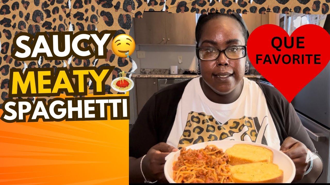 🤤LETS GRUB‼️🍝SAUCY MEATY SPAGHETTI ~🥖CRISPY GARLIC BREAD~MUKBANG‼️ ...