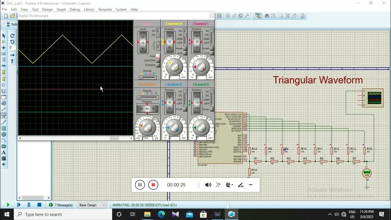 Pic16f887 Generating Triangular Waveform Demo Pic Projects Mobile App Youtube