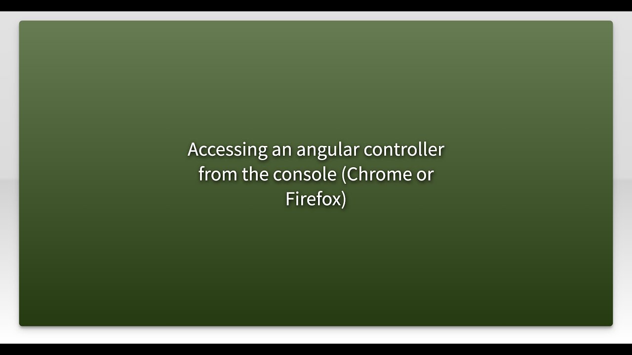 Accessing an angular controller from the console (Chrome or Firefox ...