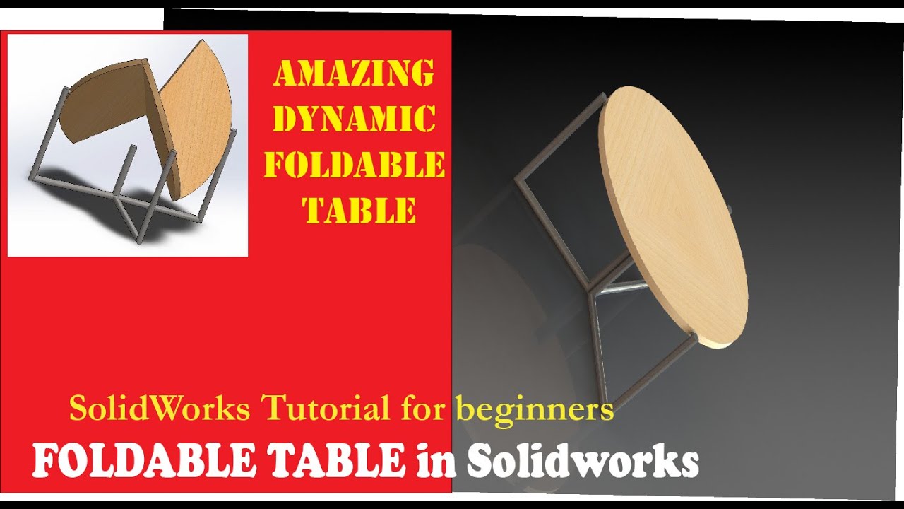 FOLDABLE TABLE in Solidworks | how to make foldable table in solidworks ...