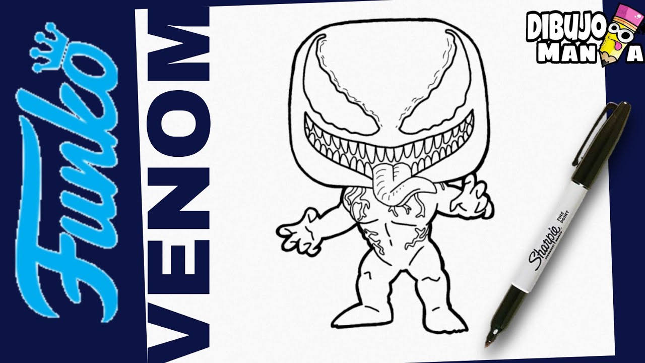COMO DIBUJAR A VENOM FUNKO POP | FÁCIL | PASO A PASO | how to draw ...
