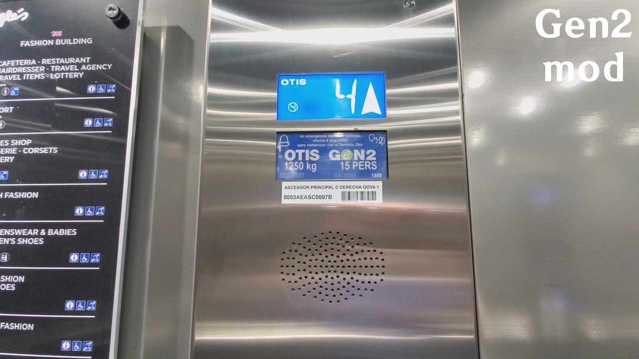 Gen2 Mod!! 1980's Otis Traction Elevators at El Corte Inglés, Goya ...