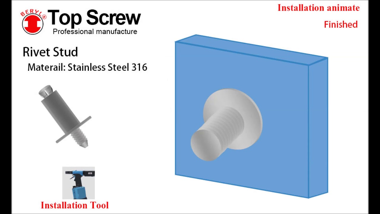 Rivet Stud Installation - Top Screw Metal Corp. - YouTube