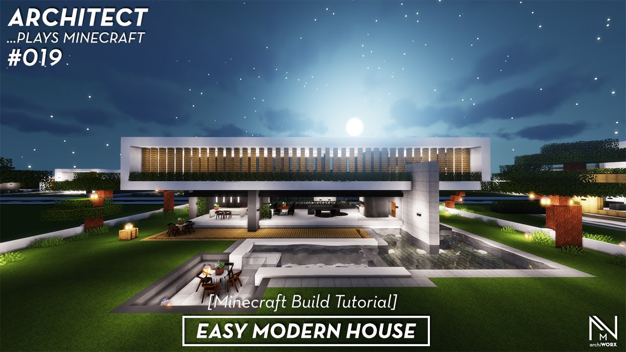 MINECRAFT: How to Build a MODERN HOUSE Tutorial (EASY) - YouTube