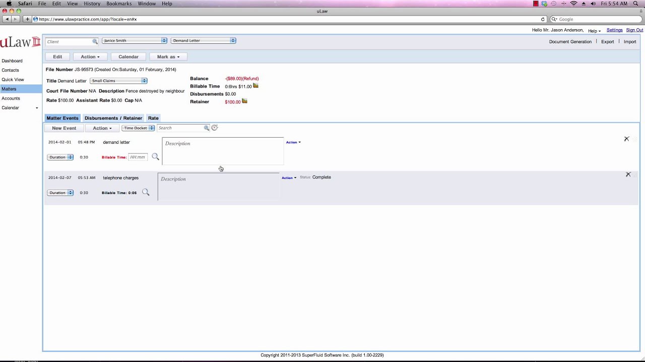 Q68. If I got a call from my client how can I docket the telephone ...