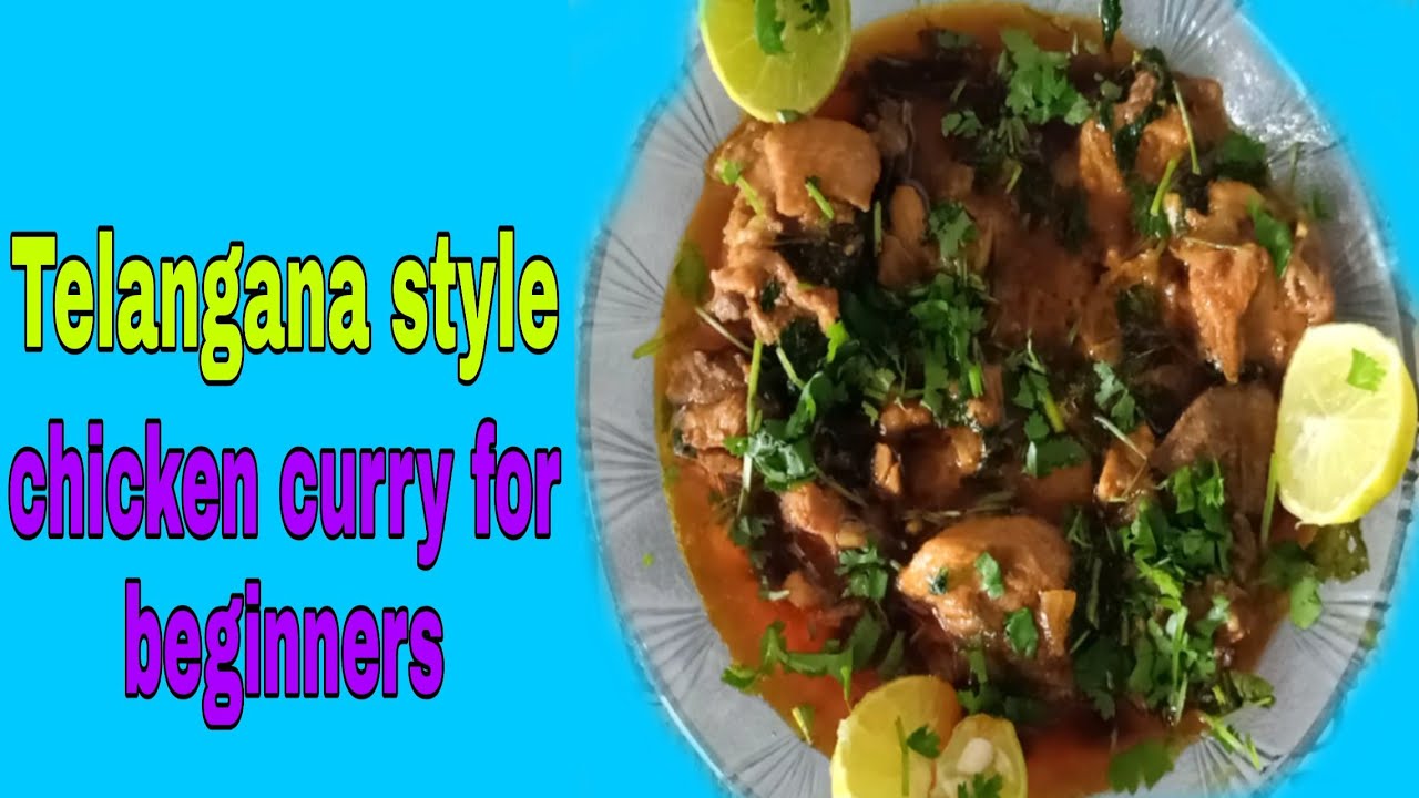 Simple and easy chicken curry for beginners // Telangana style chicken ...