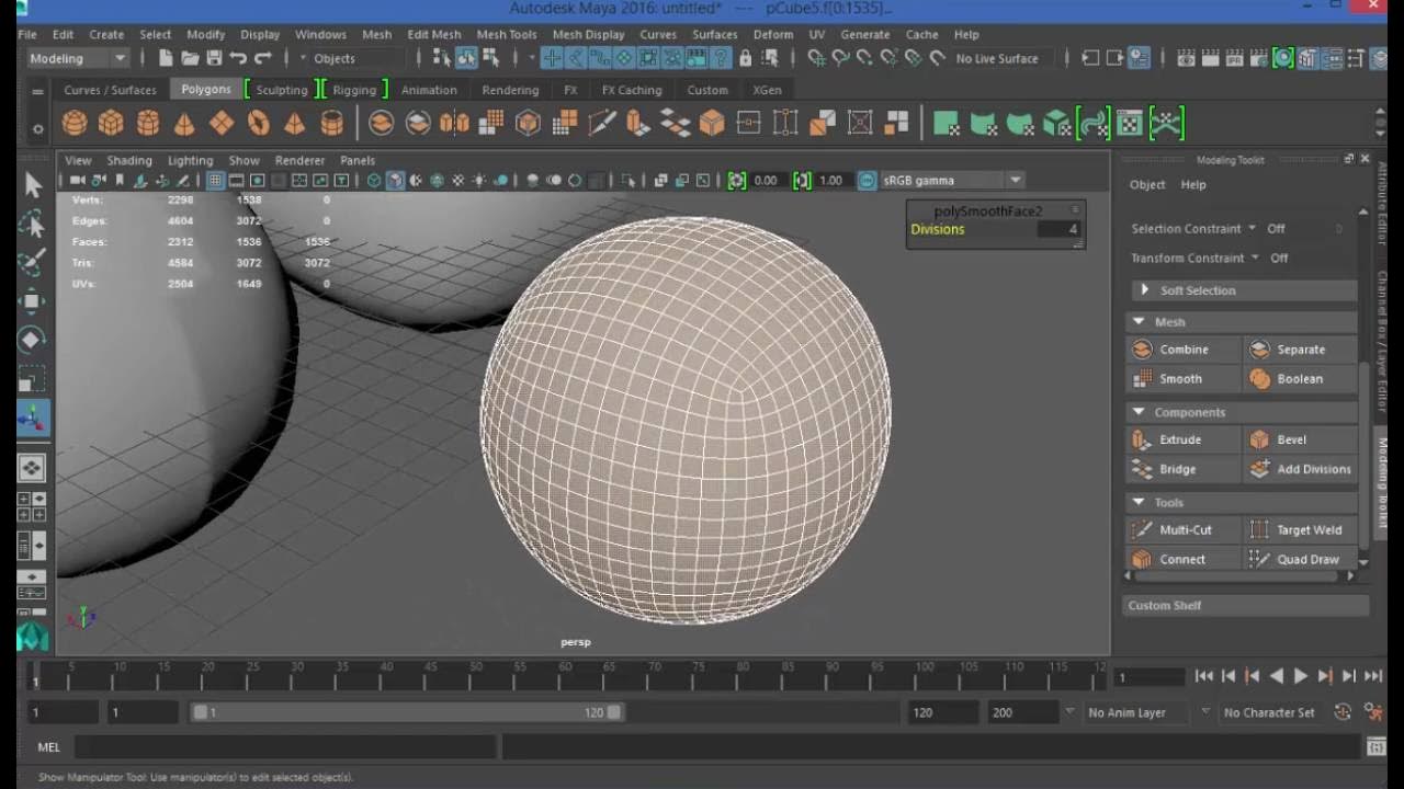Autodesk Maya 2016 Modeling Toolkit Smooth tutorial - YouTube