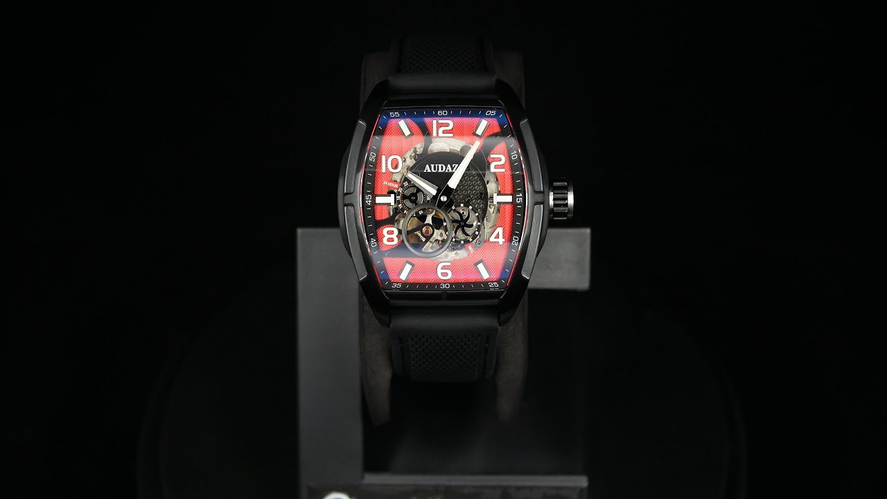 Audaz Predator II Automatic Men's Tonneau Watch 44mm ADZ-2080-01 - YouTube