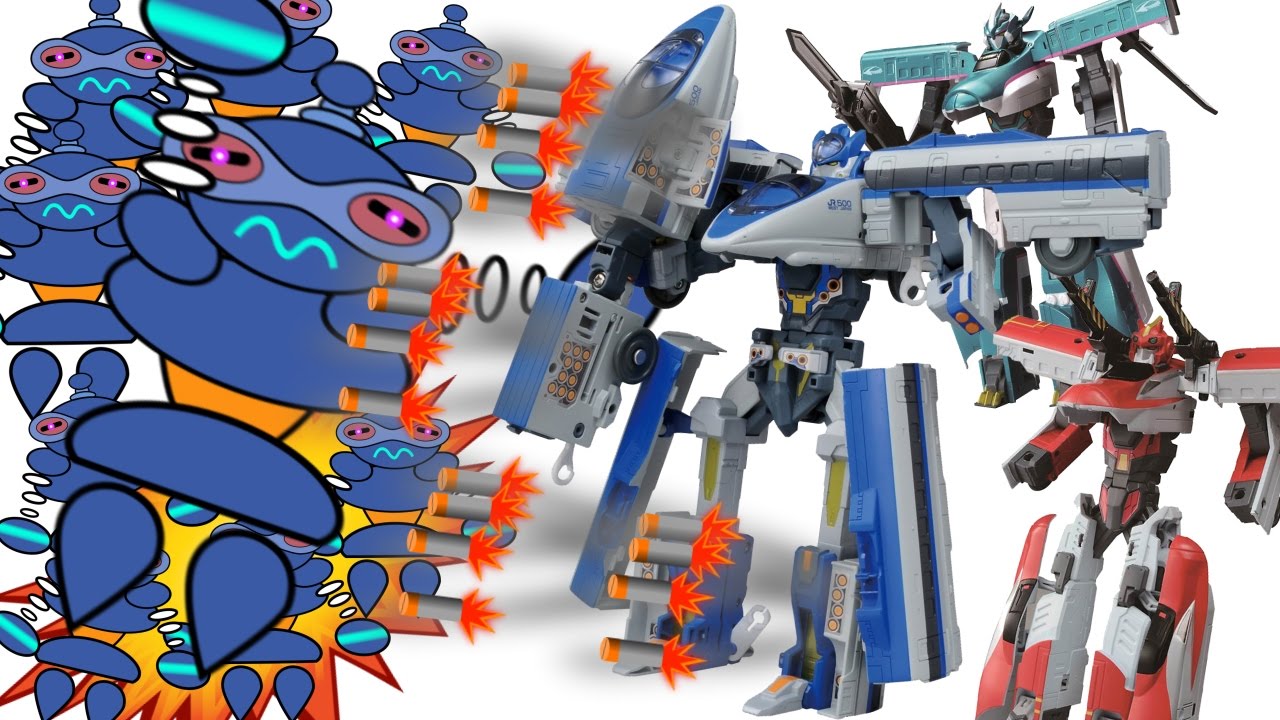 シンカリオンおもちゃアニメ #3 500こだま登場！ Shinkarion Train transforms into a robot ...