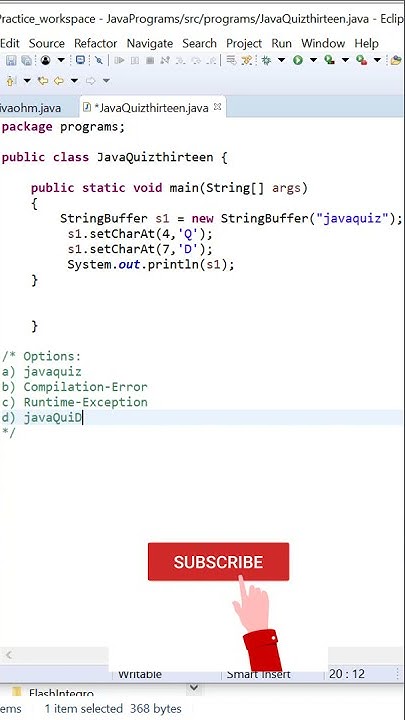 Java Programming Quiz Questions Q13 Java Interview Crackers Shorts 4097
