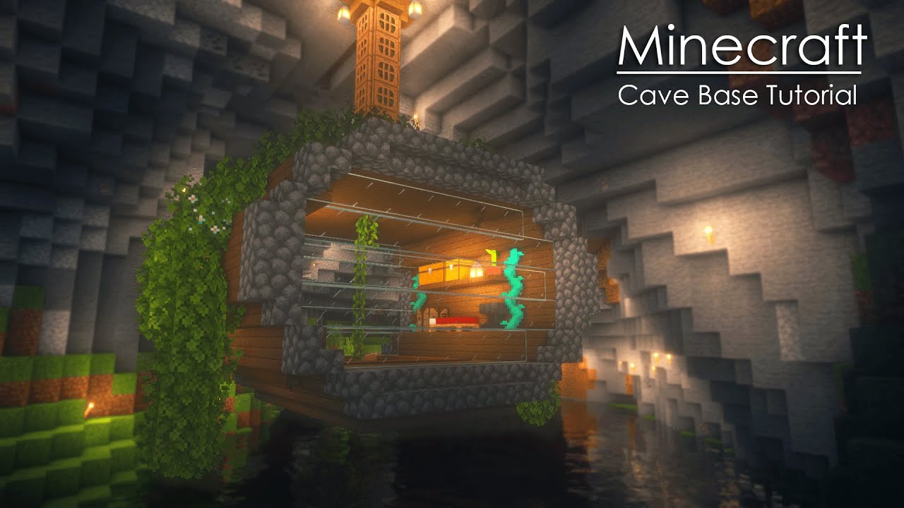 Minecraft: How to build a cave base in minecraft - YouTube