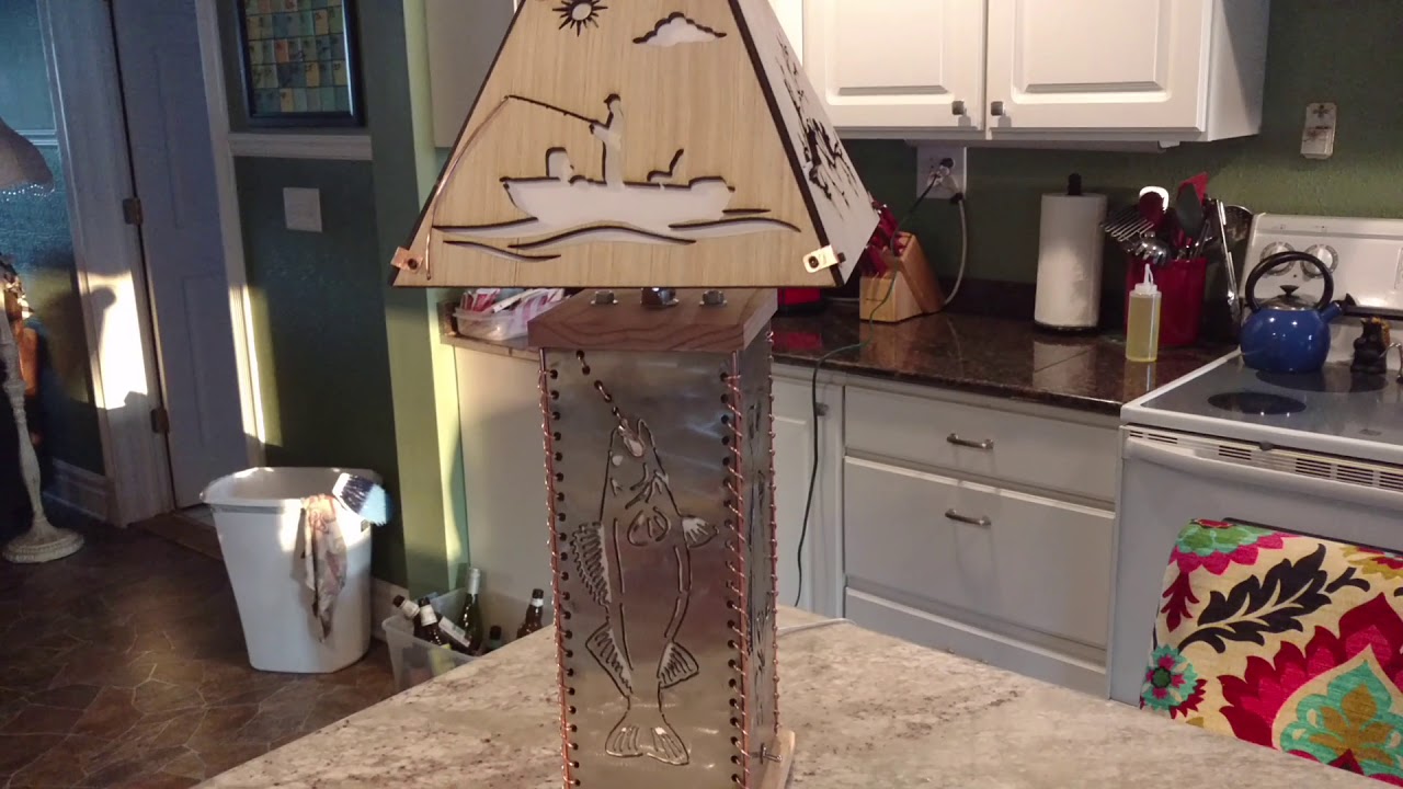 Laser and plasma cut "Fish Lamp" - YouTube