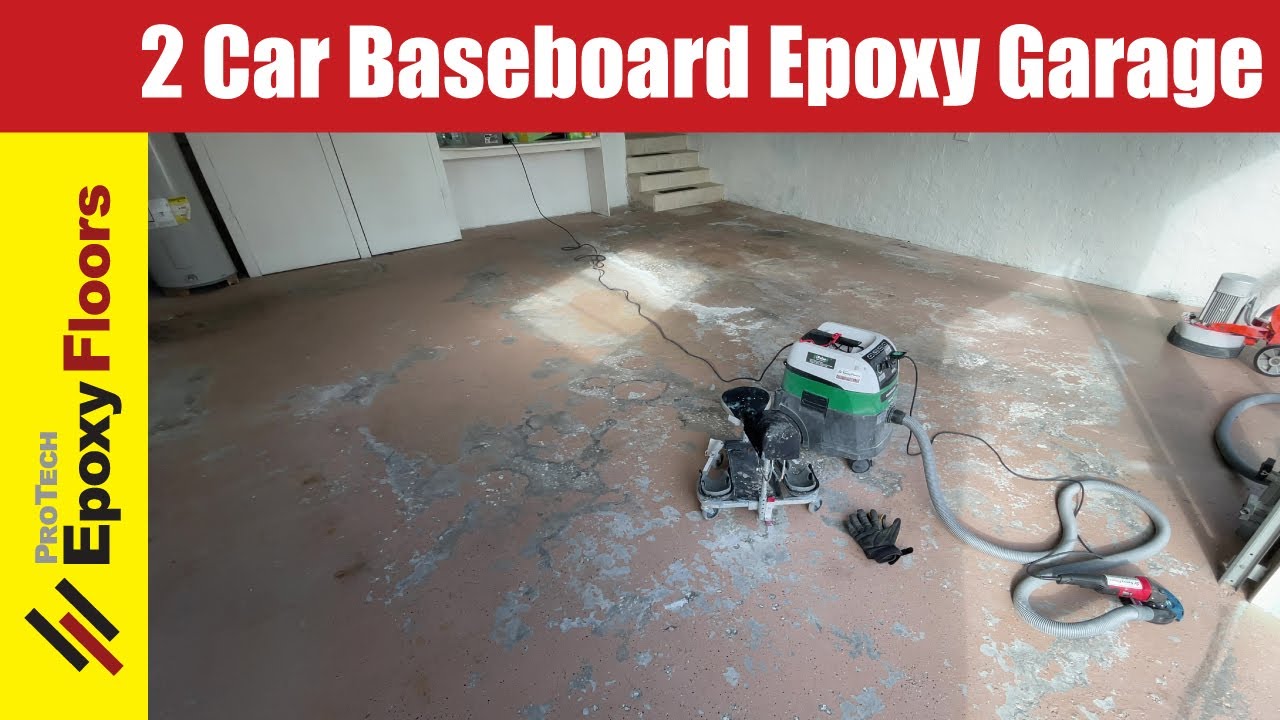 2 Car Garage Baseboard Epoxy Floor - YouTube