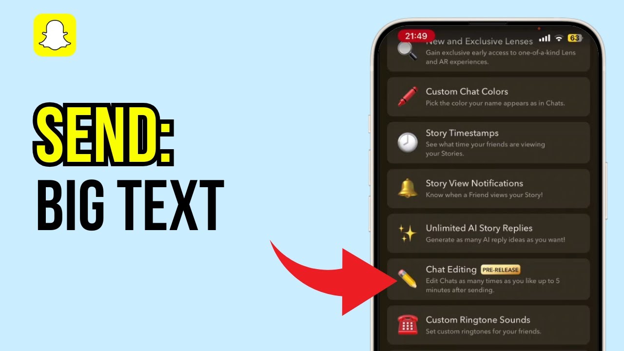 How to Send Big Text on Snapchat - Easy Method - YouTube