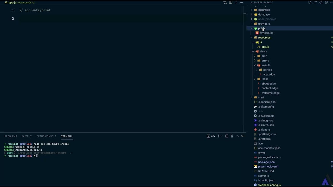Adding Vue to an AdonisJS application #1 - Installing and setting up Webpack encore - YouTube