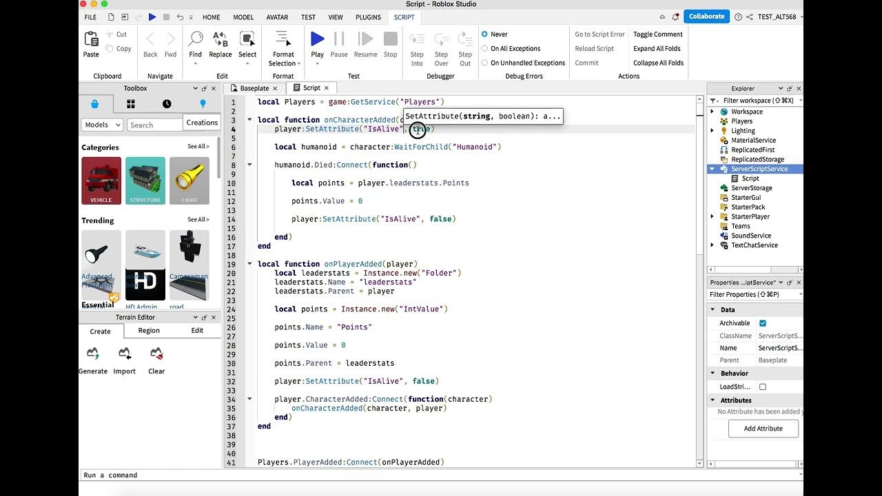 HOW TO SET ATTRIBUTE SP WALKTHROUGH PART 12 2023 ROBLOX STUDIO LUA SCRIPTING TUTORIAL [WORKING ...
