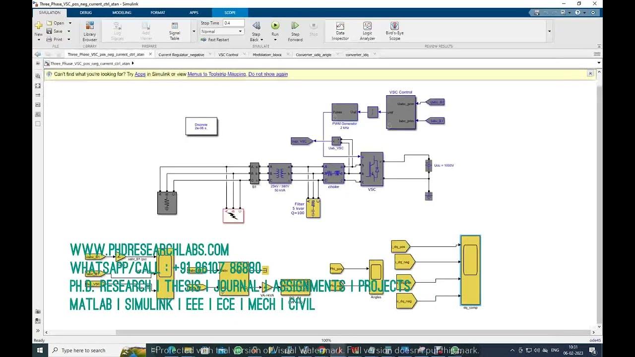 Three phase VSC with positive and negative sequence current control | Matlab Simulink simulation ...