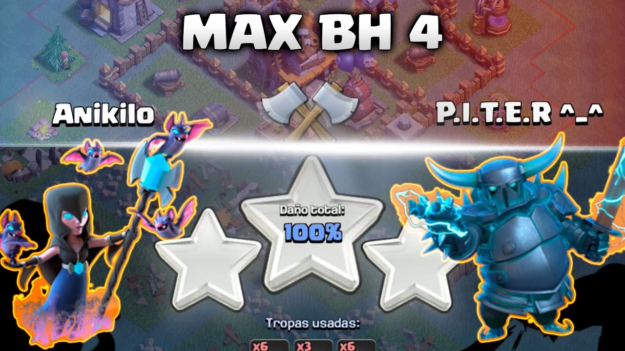MAXEANDO BH4 - CLASH OF CLANS TALLER DE CONSTRUCTOR MAX - YouTube