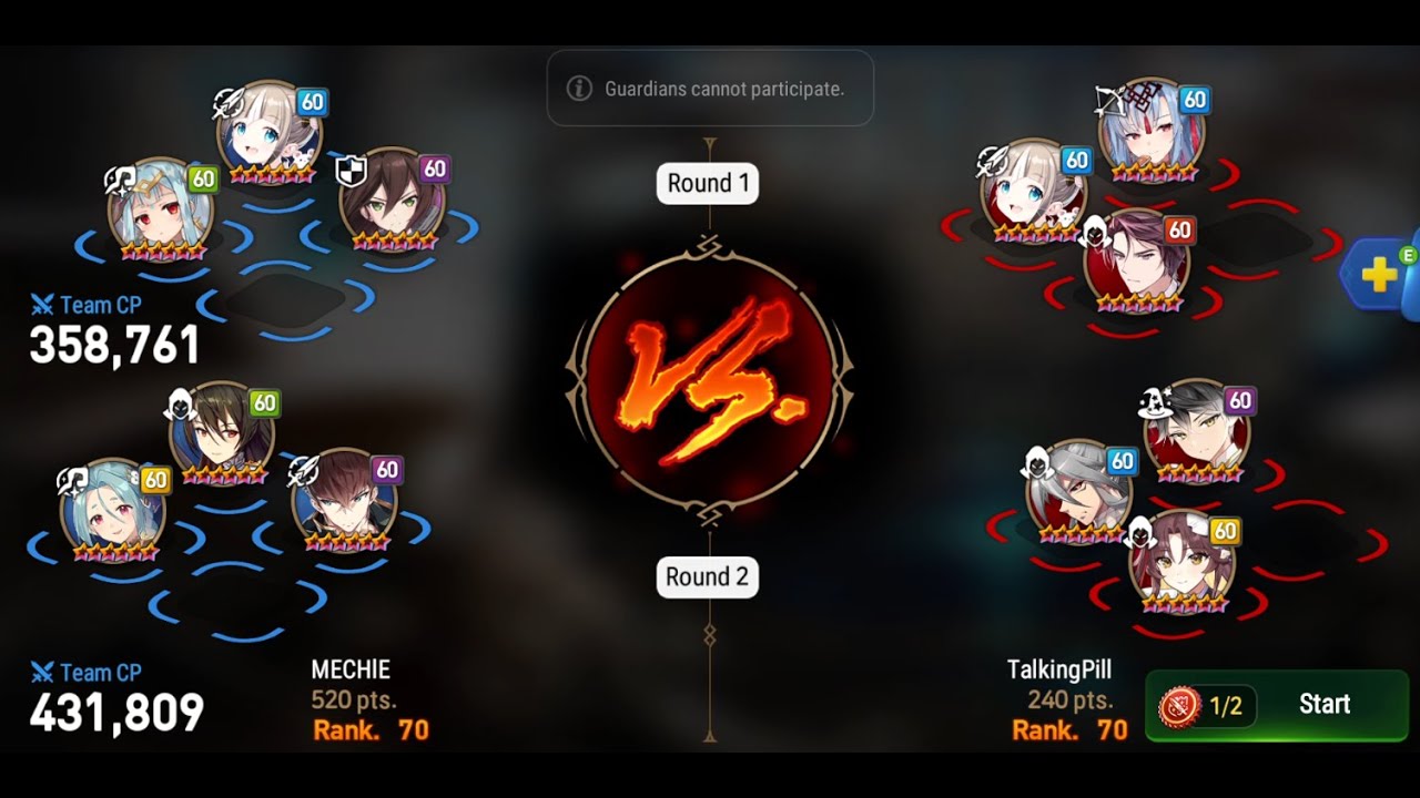 Epic seven guild war vs Mascots Stronghold Draw - YouTube