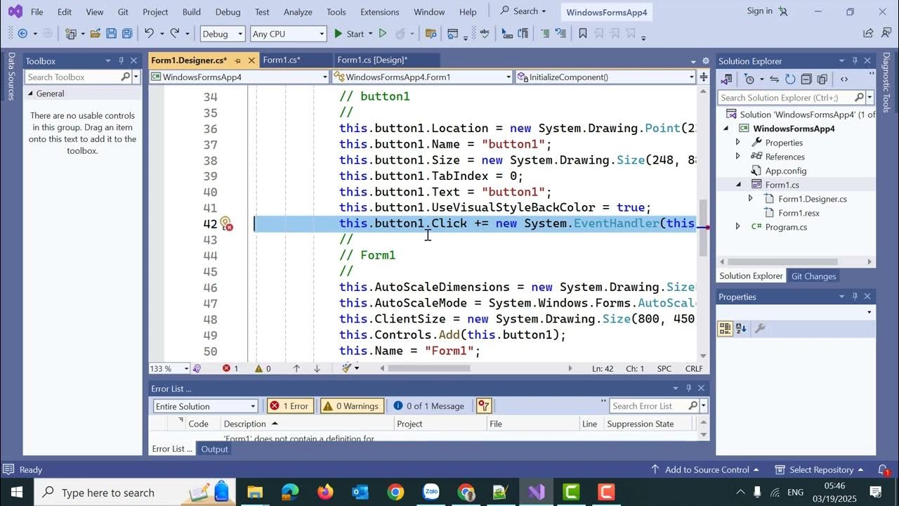 Lổi xem giao diện c# winform - YouTube