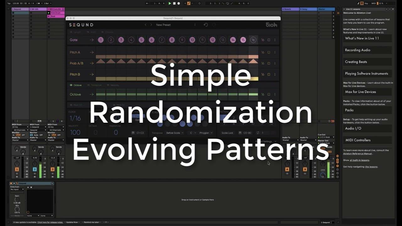 SEQUND Quick Tutorials: Create an evolving pattern using simple randomization and polyrhythms ...