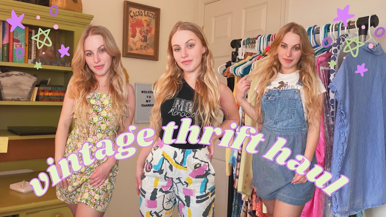 MASSIVE VINTAGE THRIFT HAUL & TRY ON- 80s, 90s, Y2K - YouTube