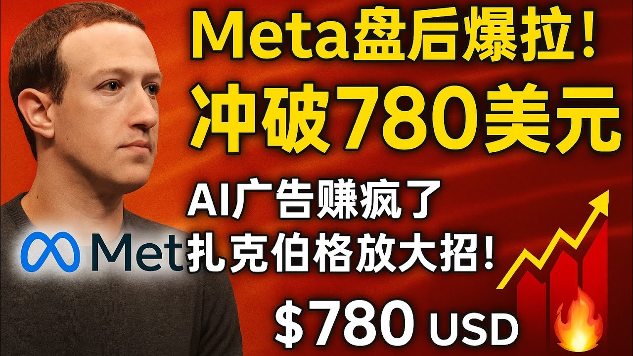 Meta大爆发！AI广告助力股价盘后突破780美元！@Meta @ChartMystic @CNBC @BloombergMarkets @YahooFinance @Investingcom ...