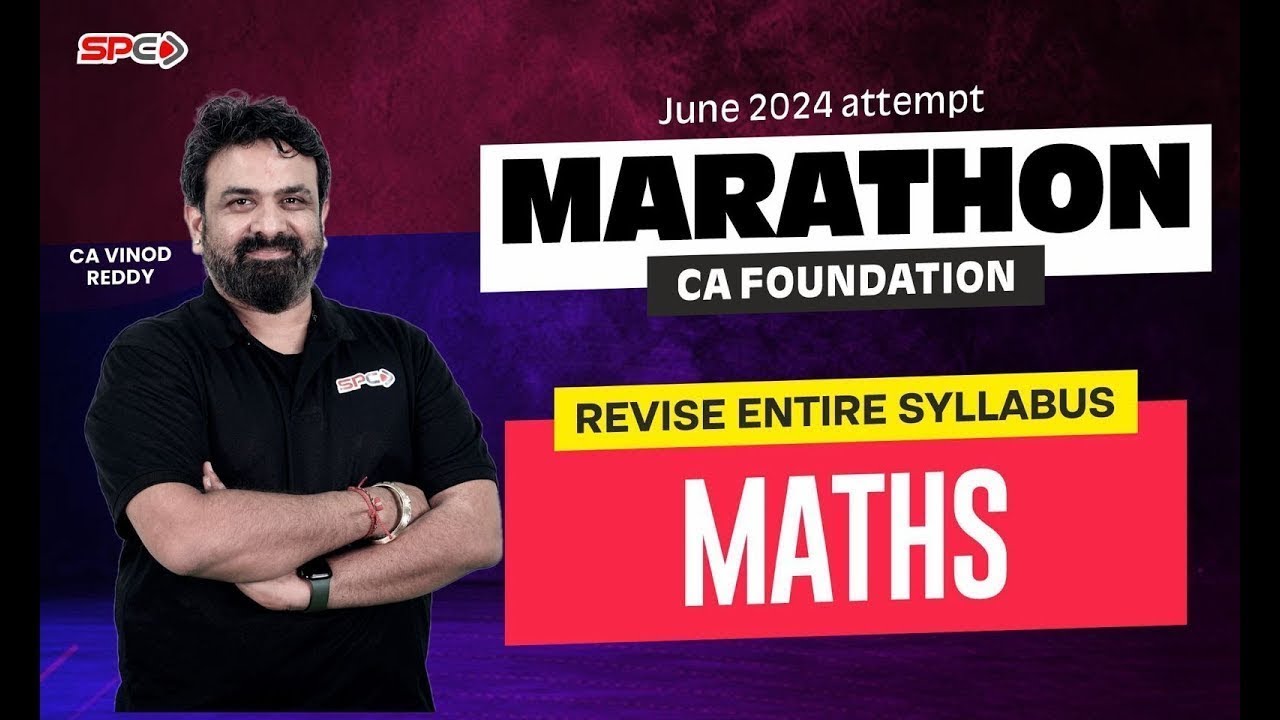 CA Foundation Maths One Before Exam revision By CA Vinod Reddy June'24 ...