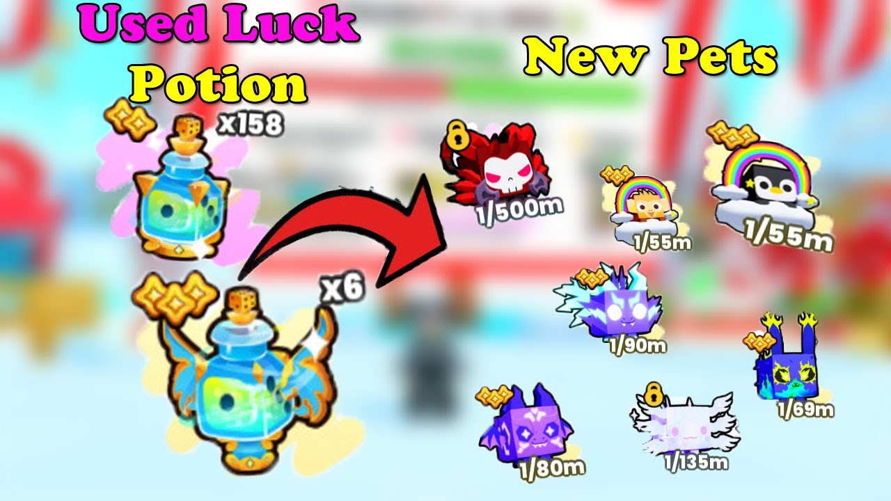 USED MANY LUCKY POTIONS IN ROBLOX PETS GO MANY NEW PETS - YouTube