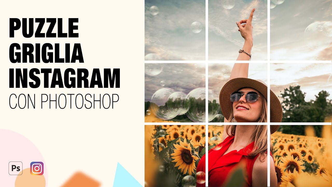 Come creare una griglia per PUZZLE su INSTAGRAM con Photoshop - YouTube