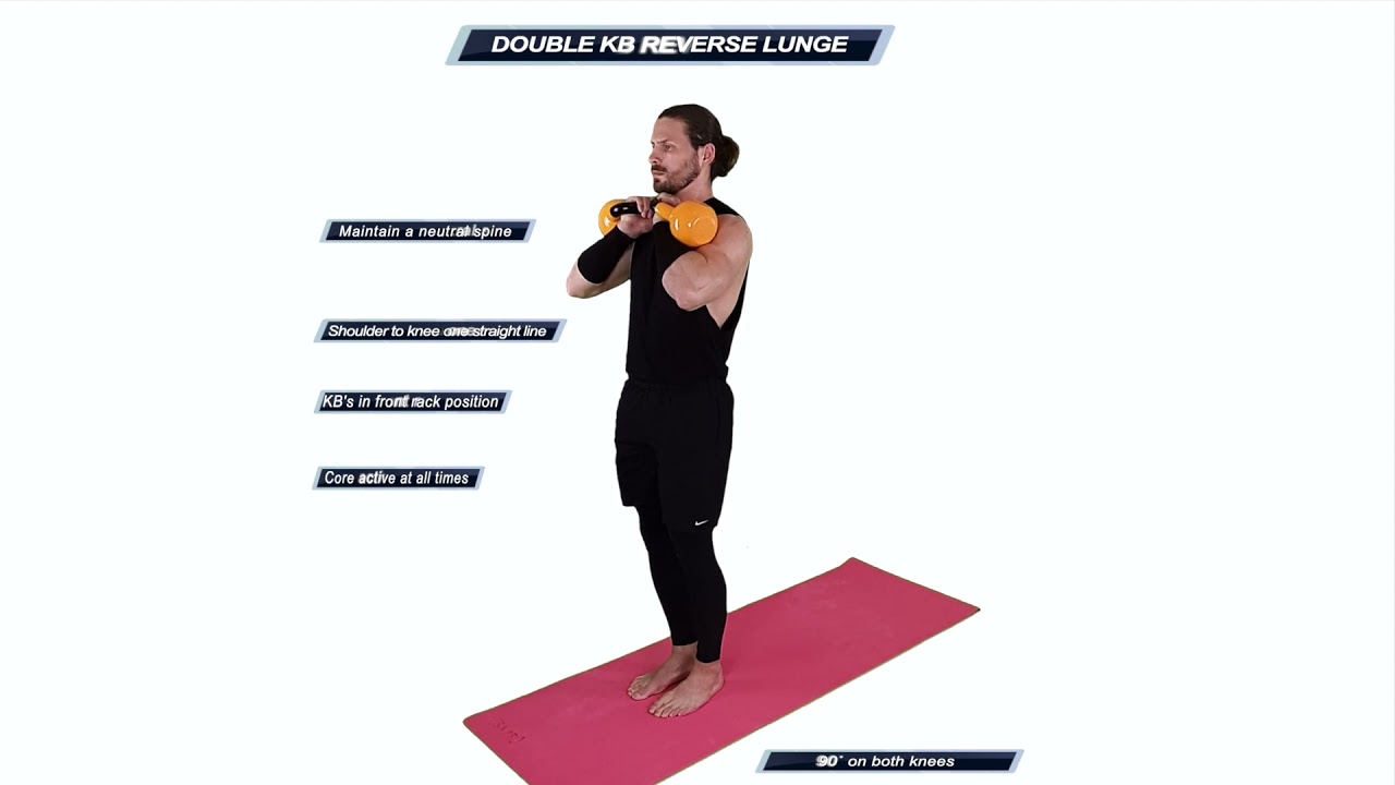 DOUBLE KB REVERSE LUNGE - YouTube