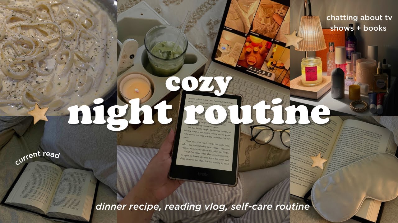 cozy night routine 🌙🧸: reading vlog, self-care, unwind with me - YouTube