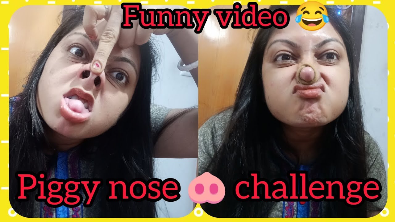 piggy nose 🐽 challenge//piggy nose zoom camera//funny video @SAMIRA's ...